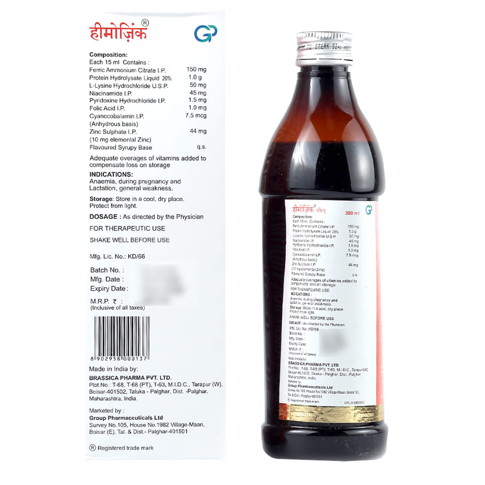 Buy Hemozink Syrup 300 ml Online at Best Prices | Wellness Forever