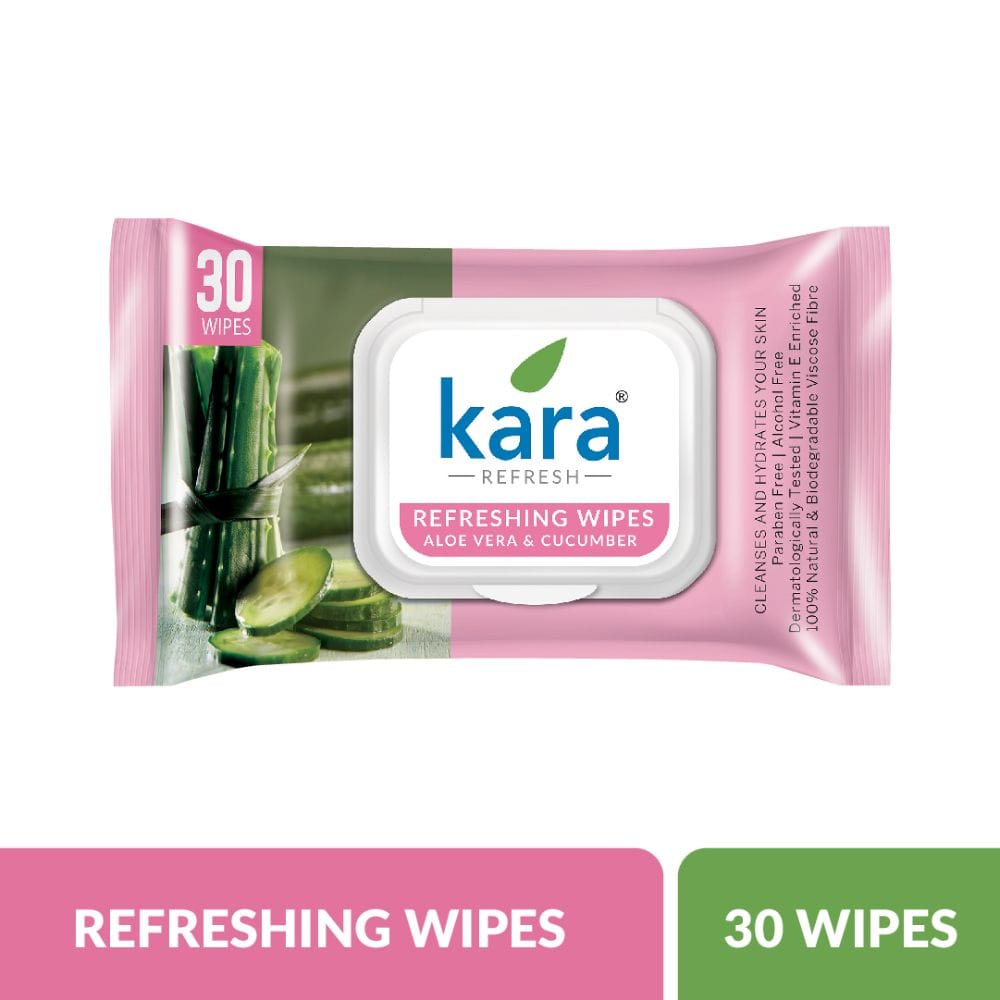 Buy Kara Refreshing Facial Wipes Aloe Vera & Cucumber 30 Pieces Online ...