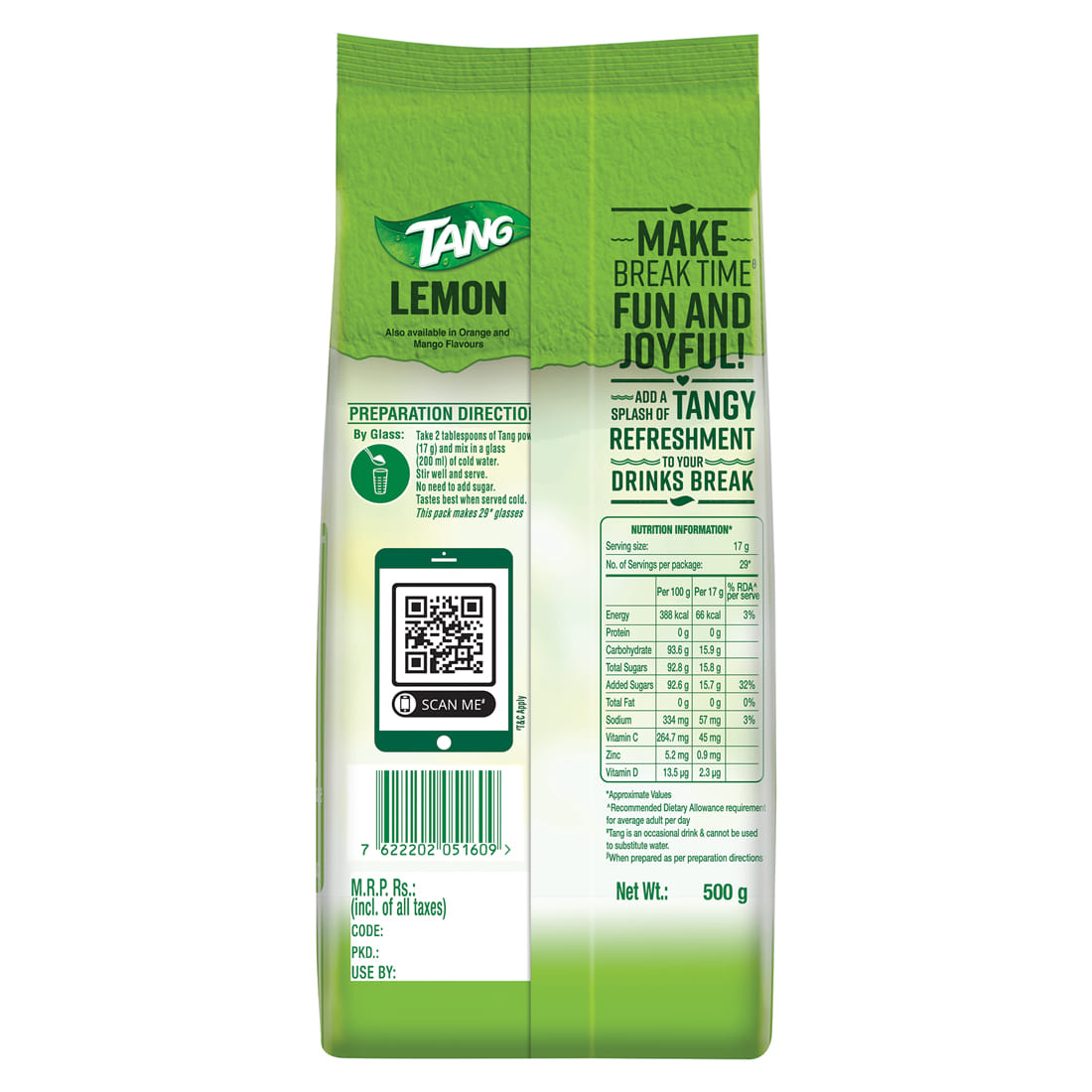 Buy Tang Instant Drink Mix Powder Lemon 500g Online at Best Prices ...