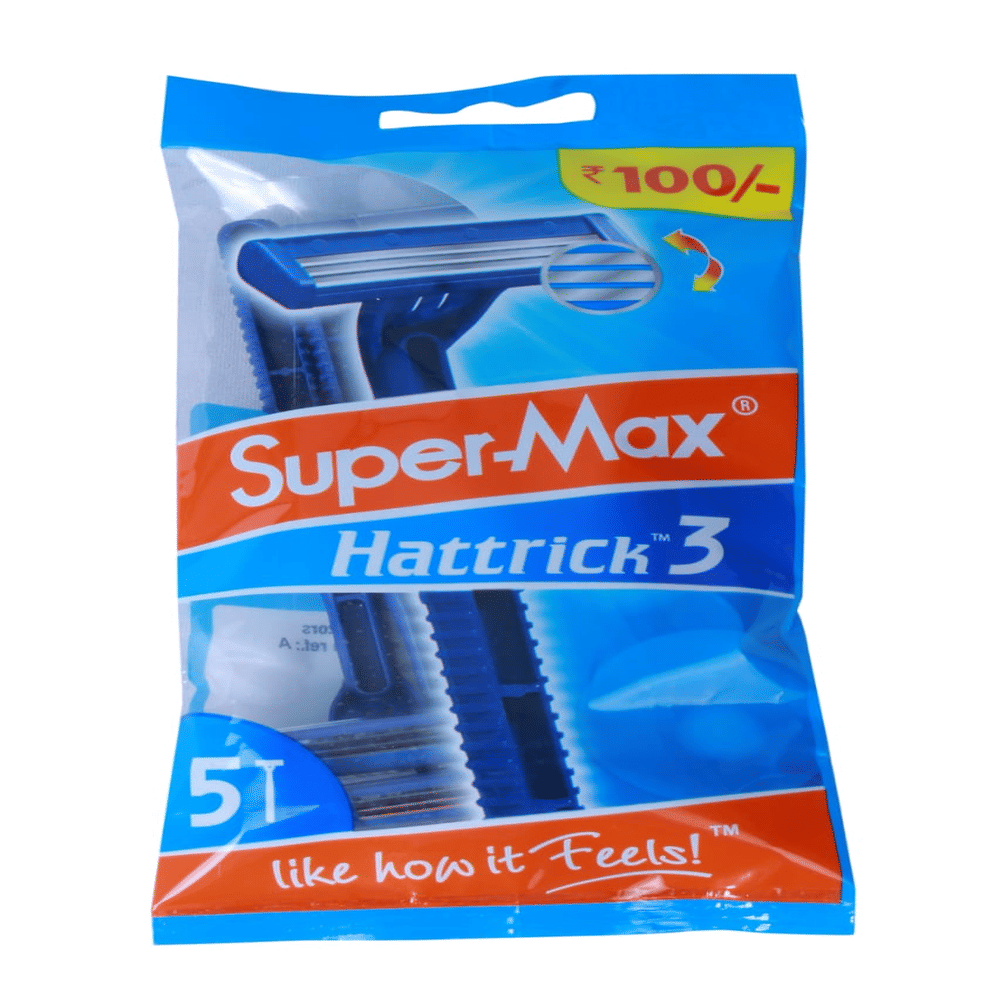 Buy Supermax 3 Hattrick Triple Blade Disposable Razor, 1 pc Online at ...