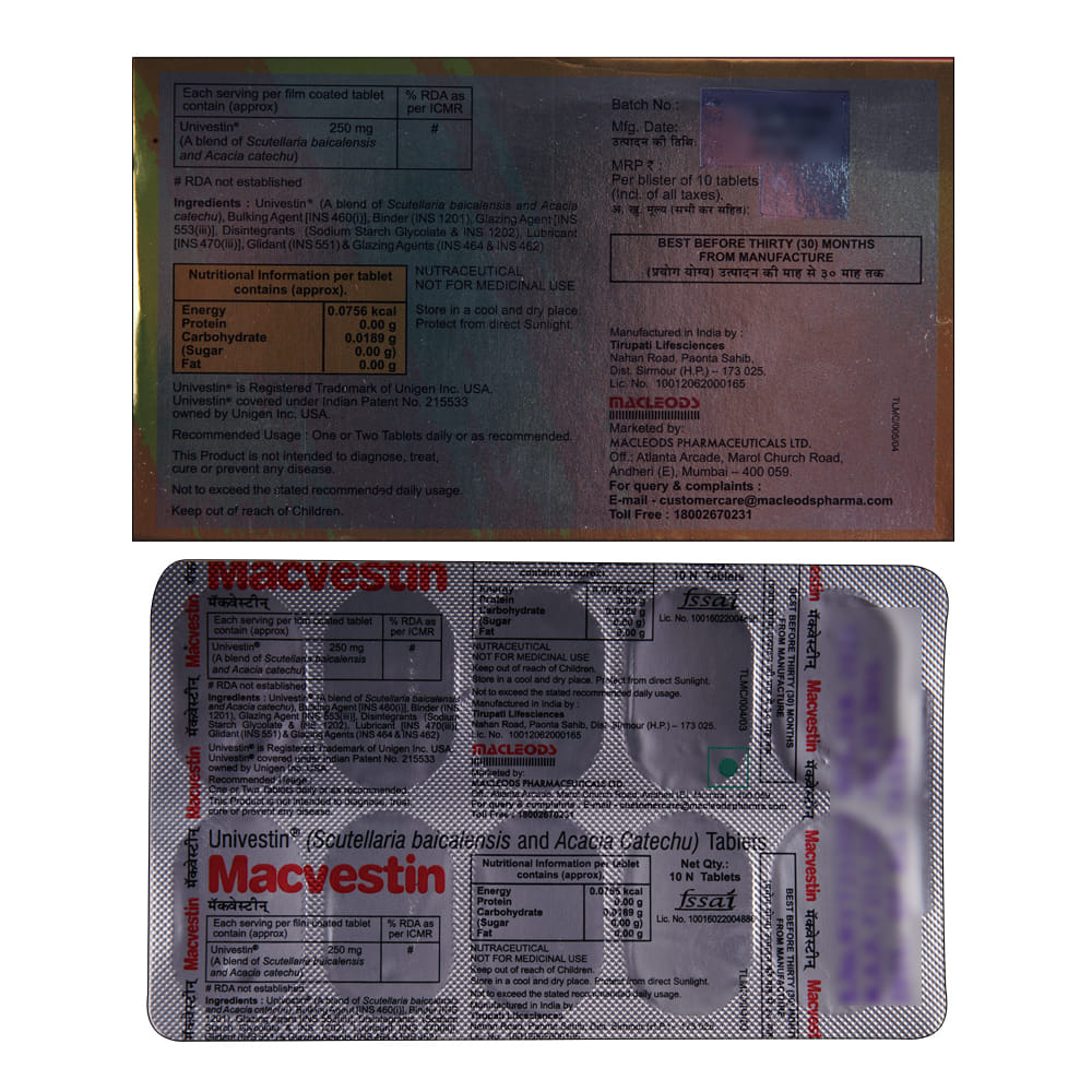 Buy Macvestin 250mg 10 Tablets Online at Best Prices | Wellness Forever