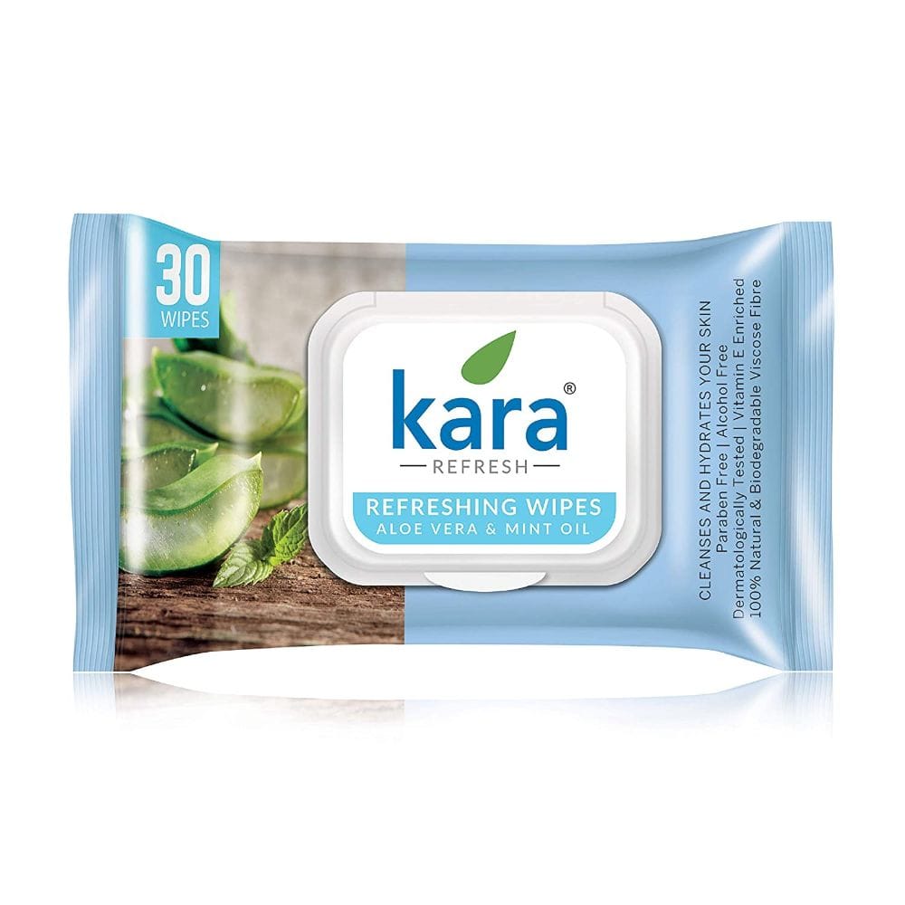 Buy Kara Nail Polish Remover Wipes Hydrating Mint Oil & Aloe Vera 30 ...