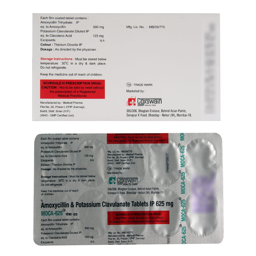 Buy Moca 625mg 10 Tablets Online at Best Prices | Wellness Forever