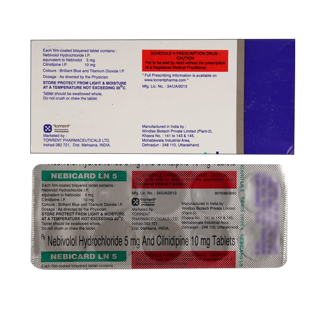 Buy Nebicard-LN 5mg 10 Tablets Online at Best Prices | Wellness Forever