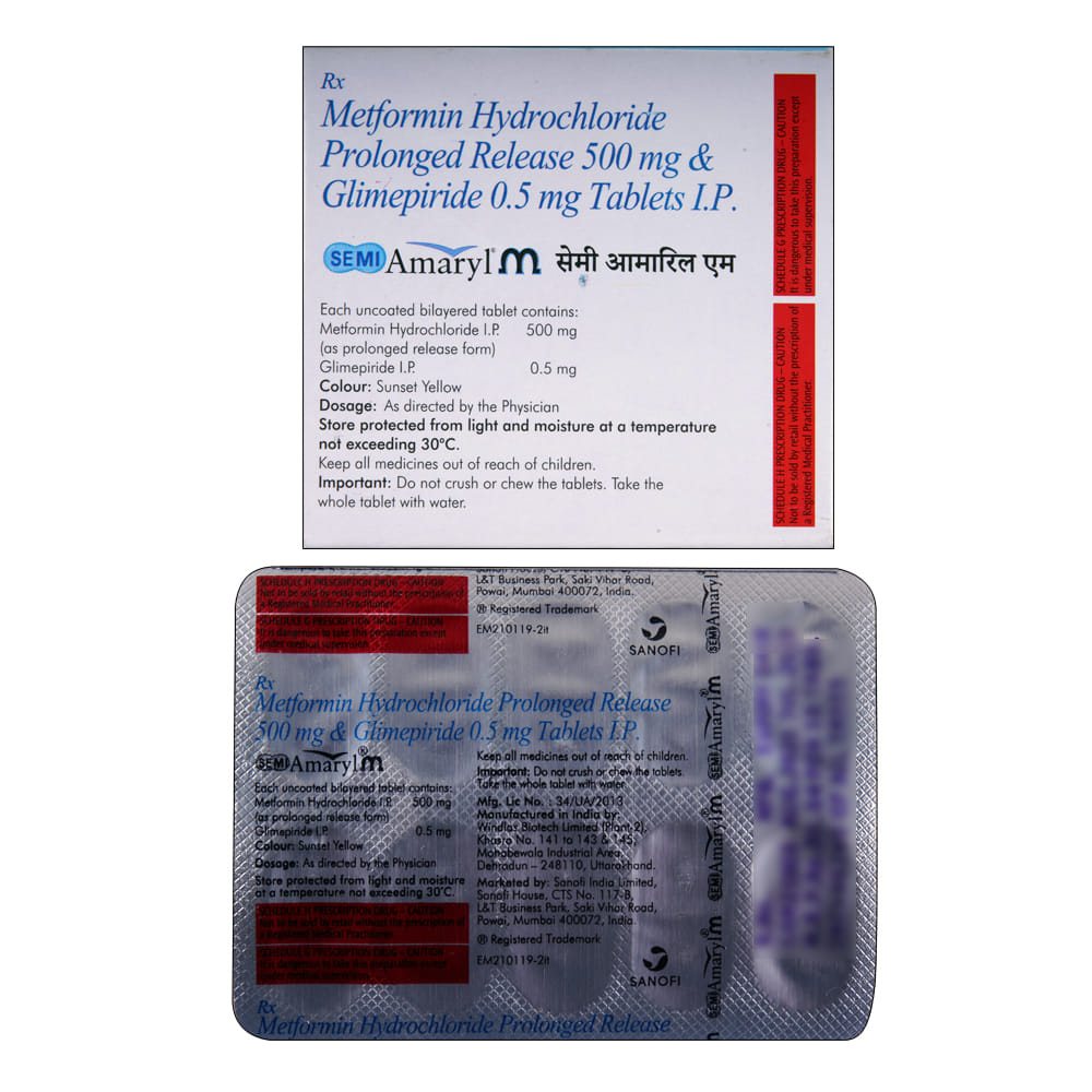 Buy Semi Amaryl M 10 Tablets Online at Best Prices | Wellness Forever