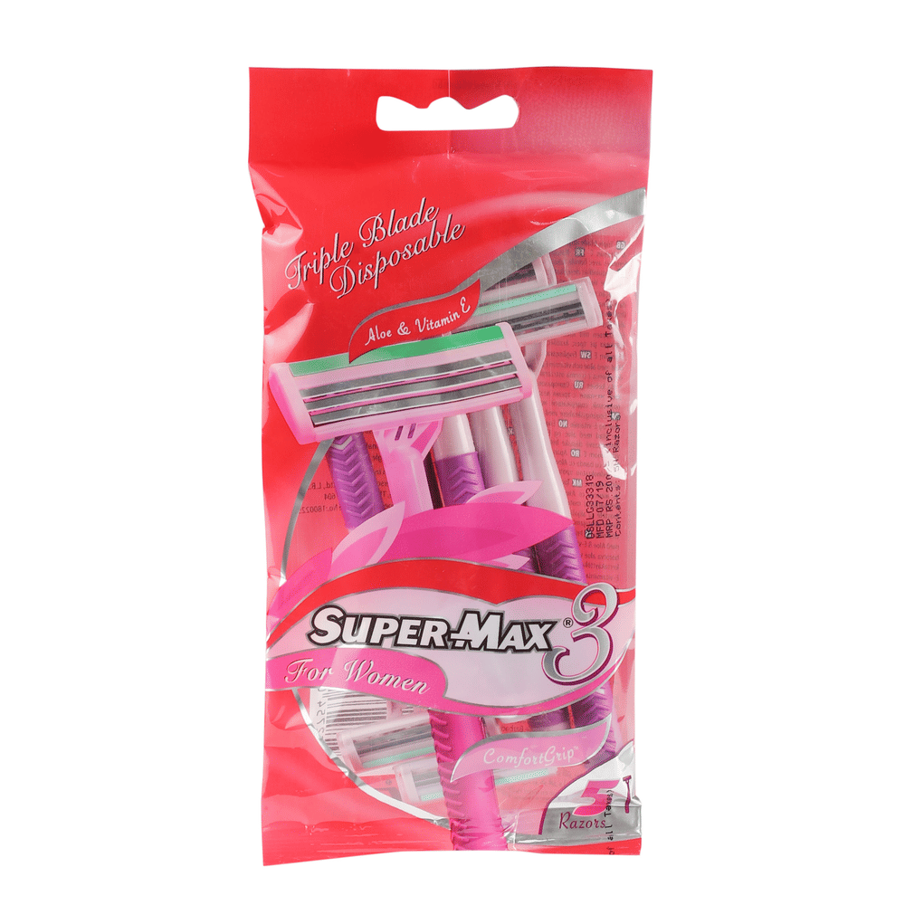 Buy Supermax Triple Blade Disposable Razor For Women, 5 pcs Online at ...